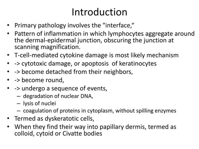 Interface dermatitis tutorial | PPTX | Skin and Dermatology | Diseases ...