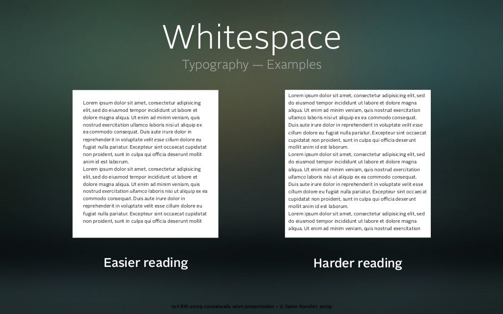 Whitespace Typography — Examples Lorem