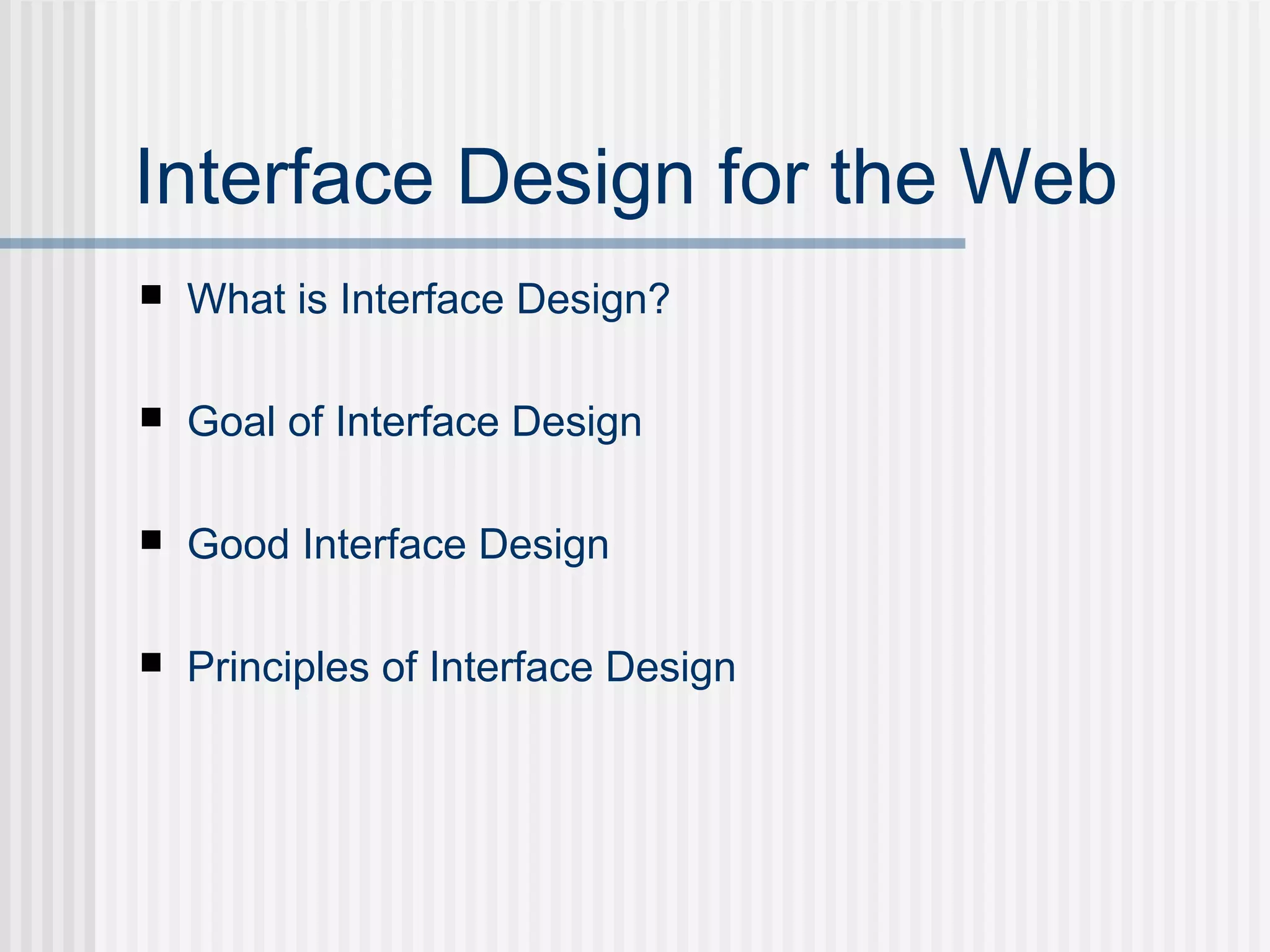 Interface design for the web | PPT