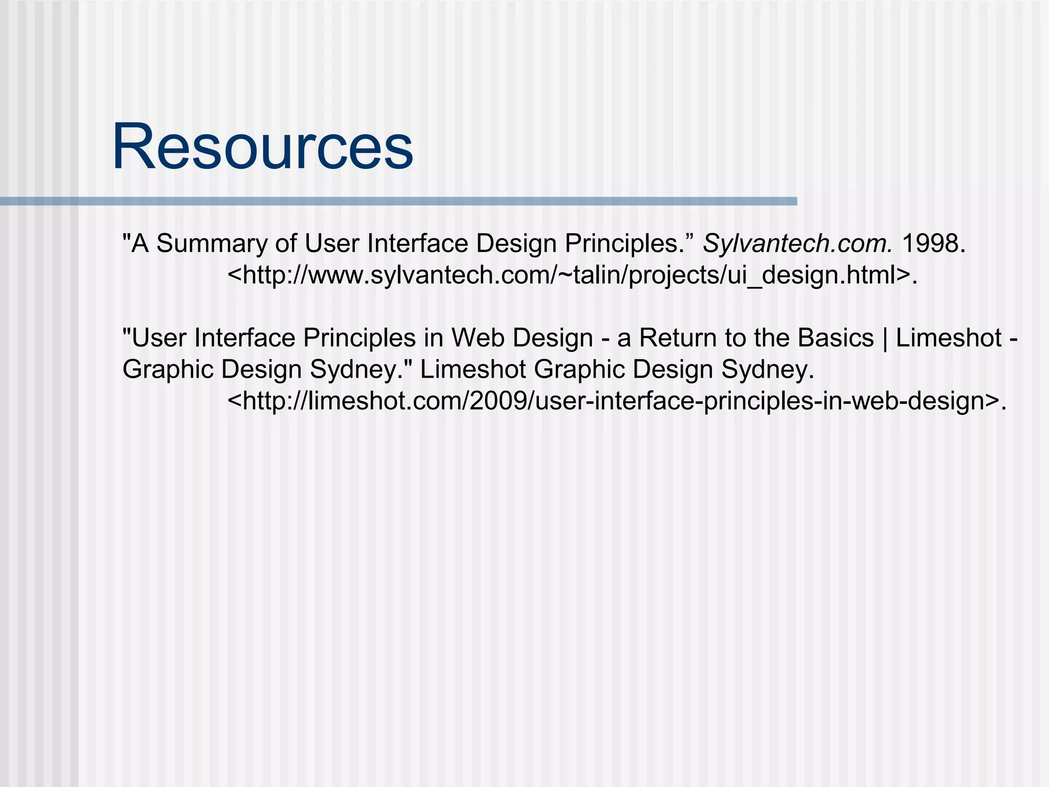 Interface design for the web | PPT