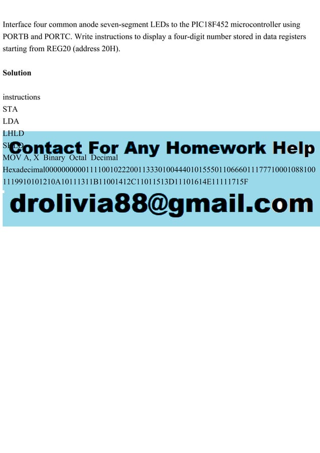 Interface four common anode seven-segment LEDs to the PIC18F452 micr.pdf | Computing ...