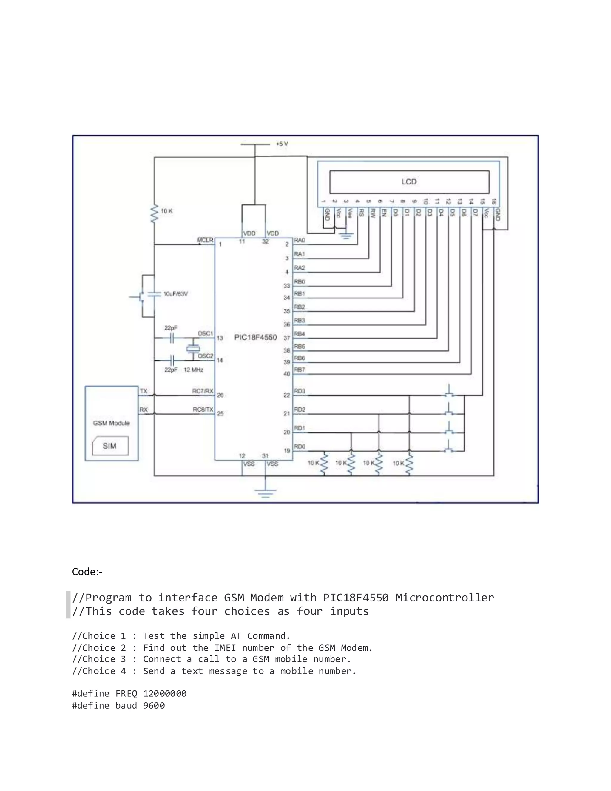Interface gsm module with pic | DOC