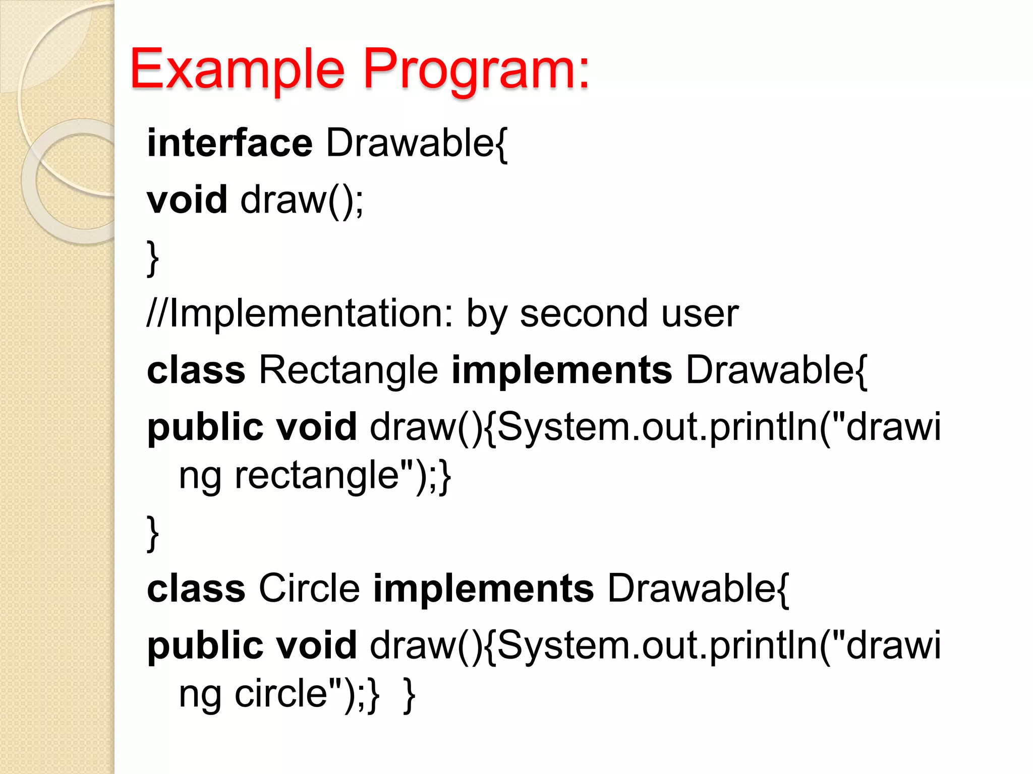 Interface In Java | Pptx