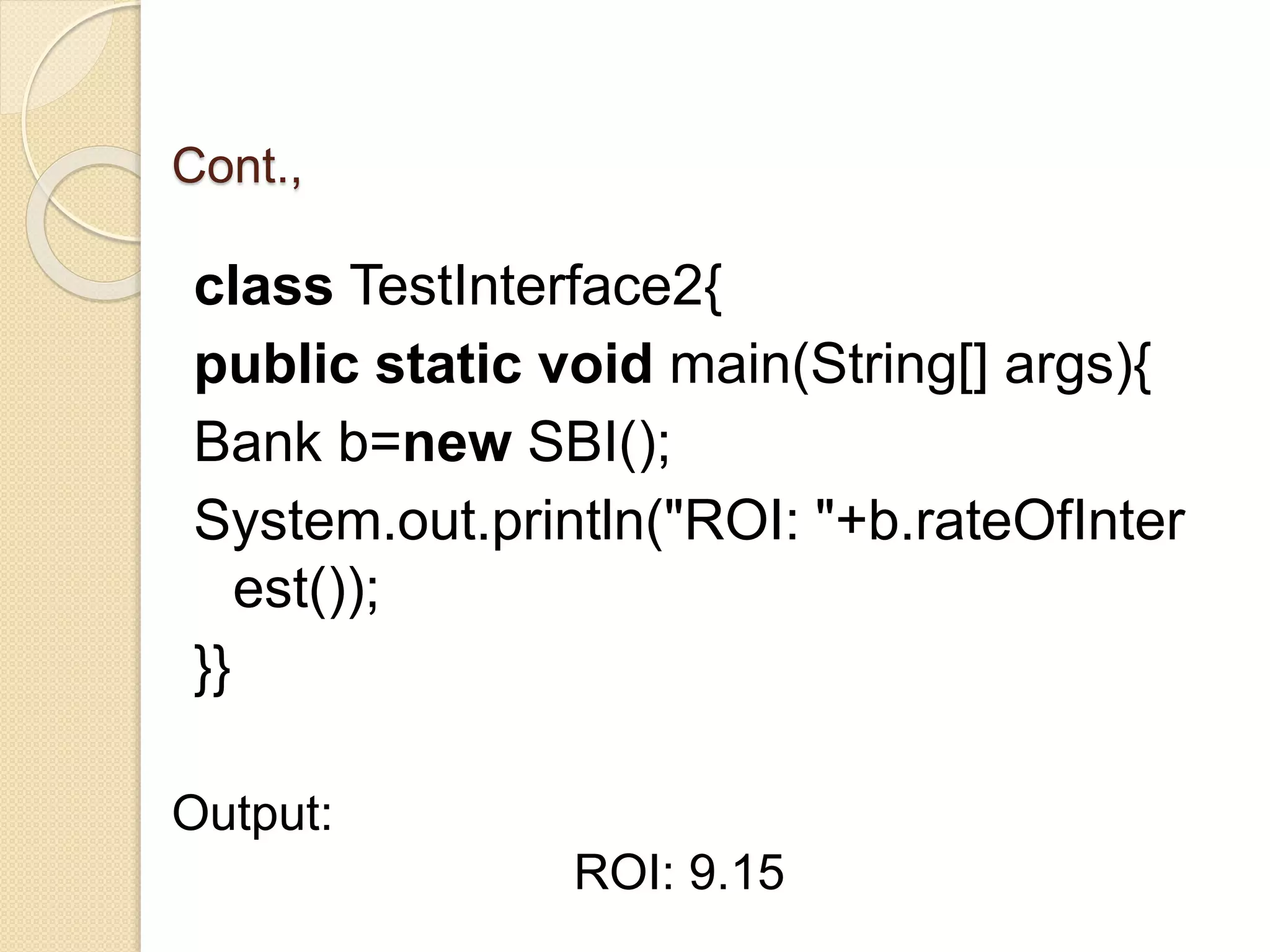 Interface in java | PPTX