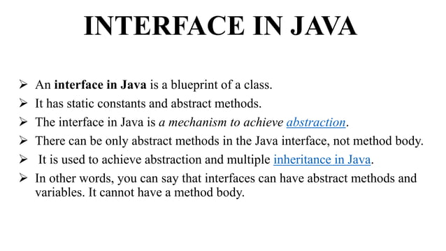 Interface in java | PPTX