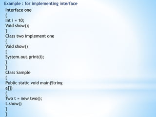 Interface &packages | PPT