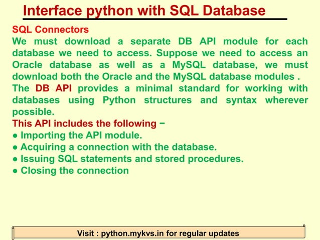 Interface Python With Sql Database Pdf