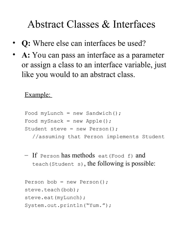 Interfaces in java.. introduction, classes, objects | PDF Interfaces in java.. introduction, classes, objects | PDF