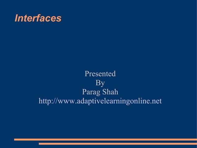 Interfaces In Java | PPT