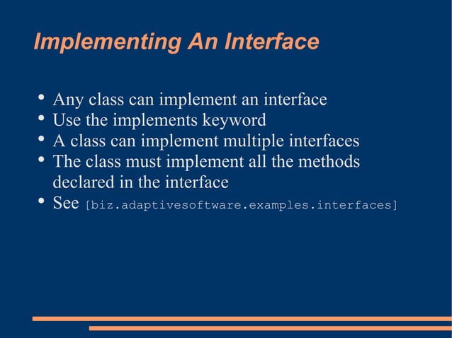 Interfaces In Java | PPT
