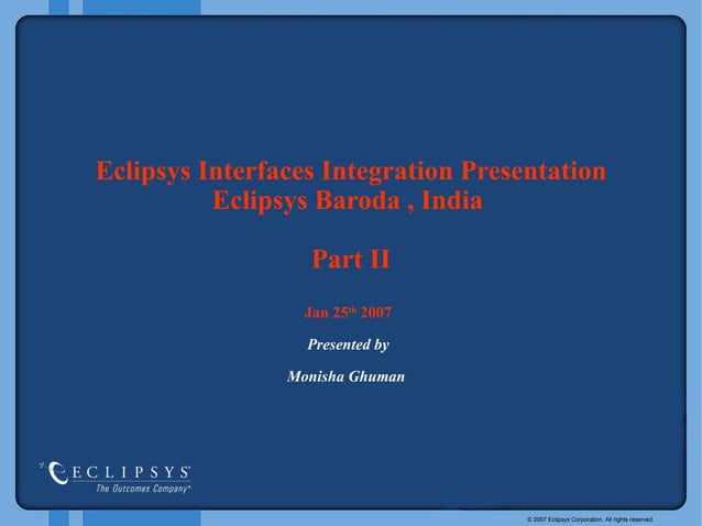 Interfaces Demo Eclipsys Baroda India Part Two | PPT | Computer ...