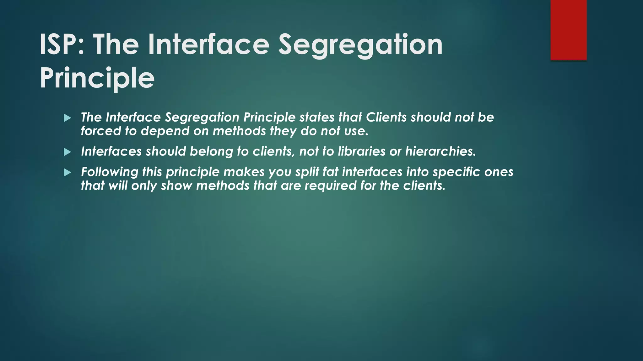 Interface segregation principle | PDF