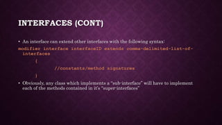 Interfaces in java | PPTX | Programming Languages | Computing