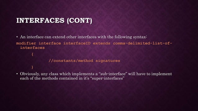 Interfaces In Java Pptx Programming Languages Computing