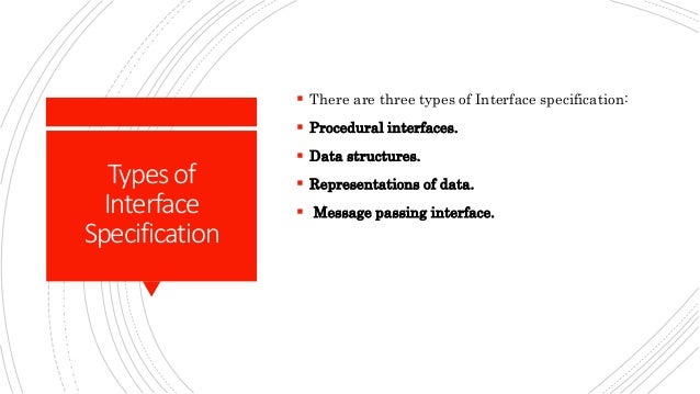 Interface specification