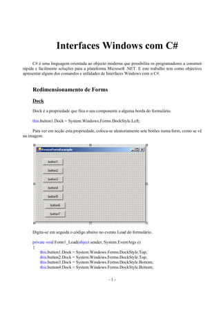 Interfaces windows em c sharp | PDF