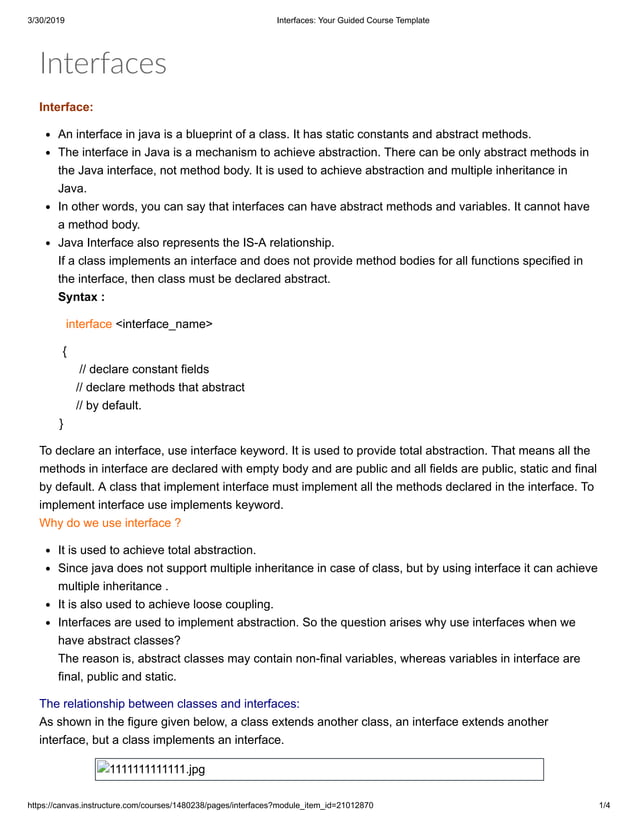 Interfaces in java | PDF