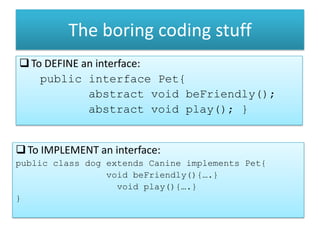 Interfaces in JAVA !! why?? | PPT