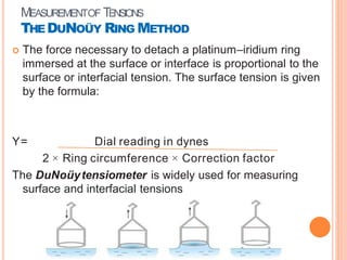 Interfacial phenomena &Surface tension | PPTX