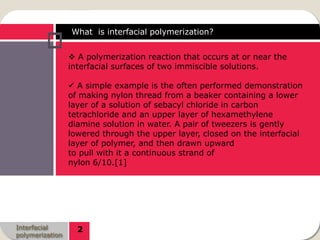 Interfacial polymerization(www.textileworkshop.blogspot.com) | PPTX ...