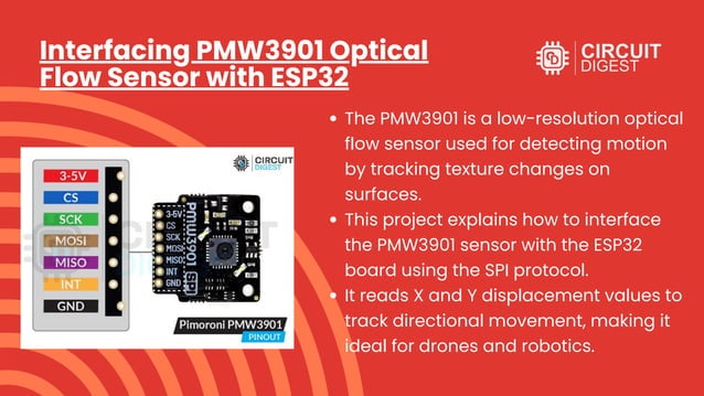 Interfacing PMW3901 Optical Flow Sensor with ESP32 | PPT