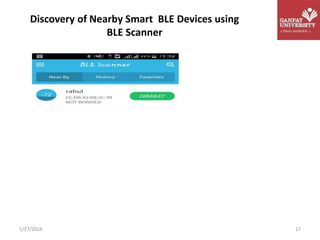 Interfacing BLE with android based device | PPTX