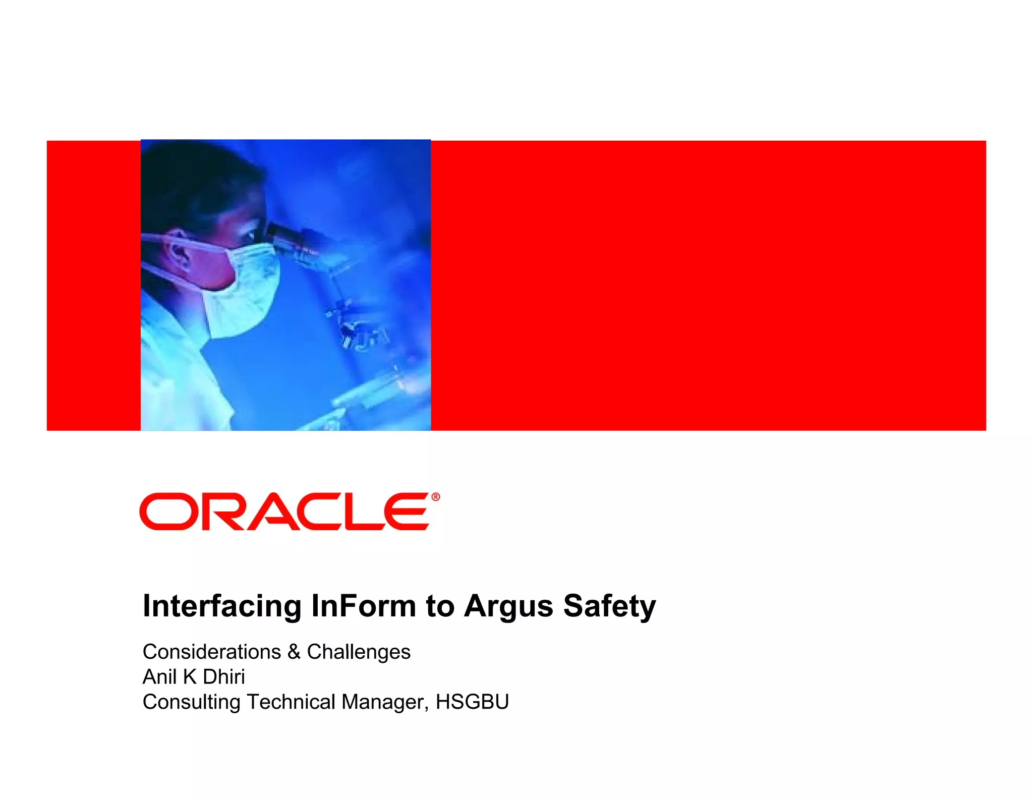 Interfacing In Form To Argus Safety | PPT