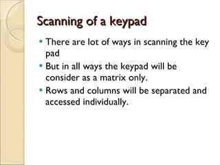 Interfacing keypad | PPT