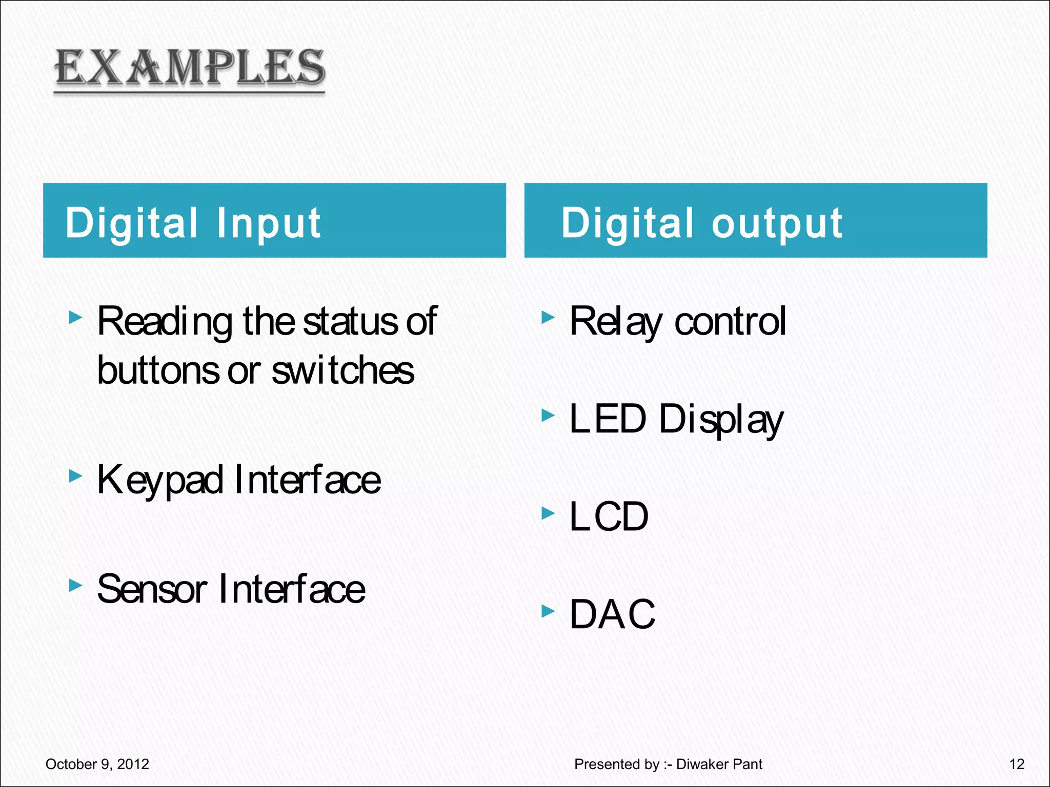 Interfacing methods of microcontroller | PPT