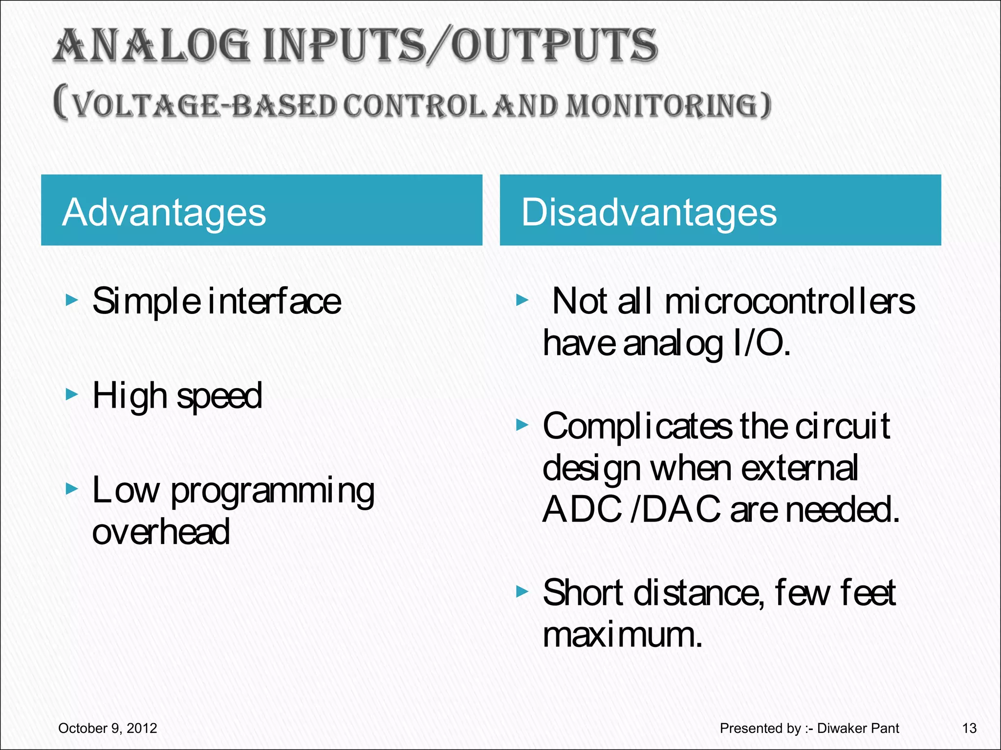 Interfacing methods of microcontroller | PPT