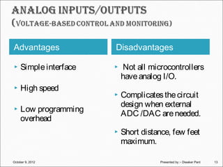 Interfacing methods of microcontroller | PPT