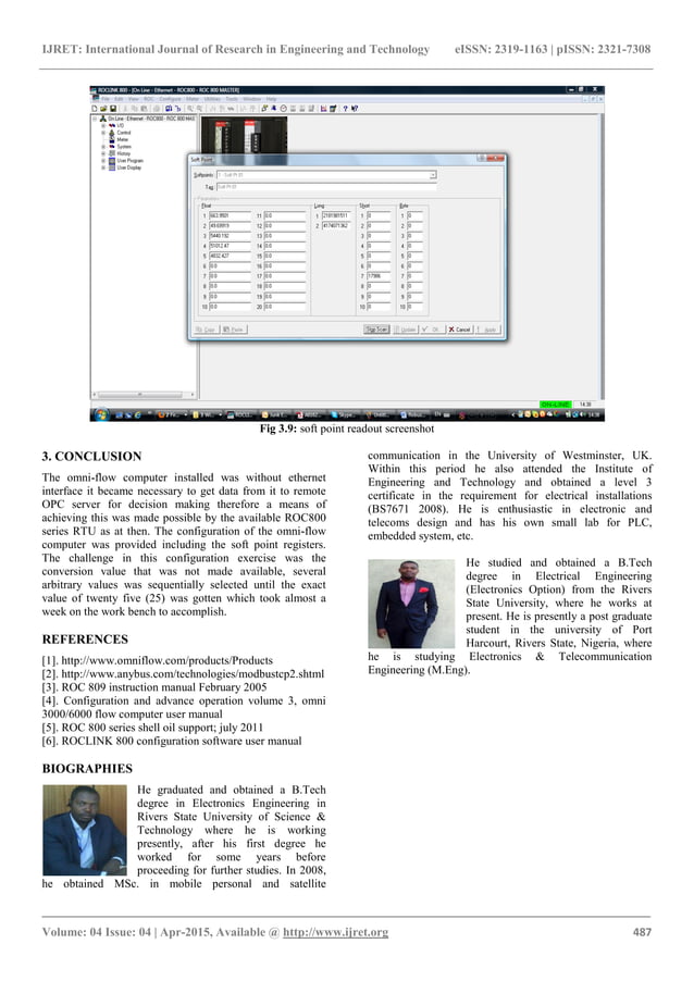 Interfacing omni flow computer to remote operation controller (roc) remote terminal unit (rtu ...