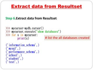 Interfacing python to mysql (11363255151).pptx