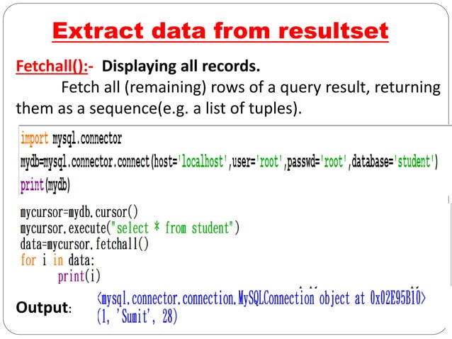 Interfacing python to mysql (11363255151).pptx