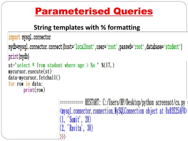 Interfacing python to mysql (11363255151).pptx
