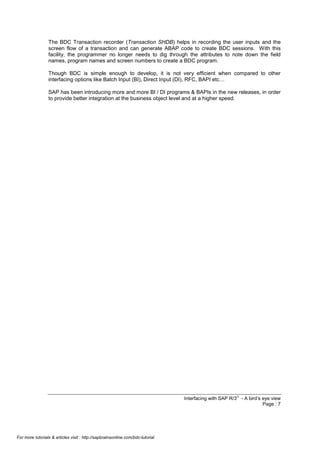 Interfacing sap - BDC | PDF