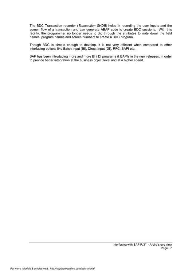 Interfacing Sap Bdc Pdf