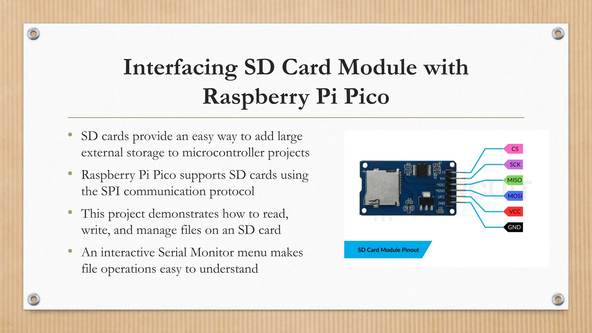 Interfacing SD Card Module with Raspberry Pi Pico Guide.pptx