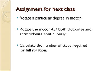Interfacing stepper motor | PPT