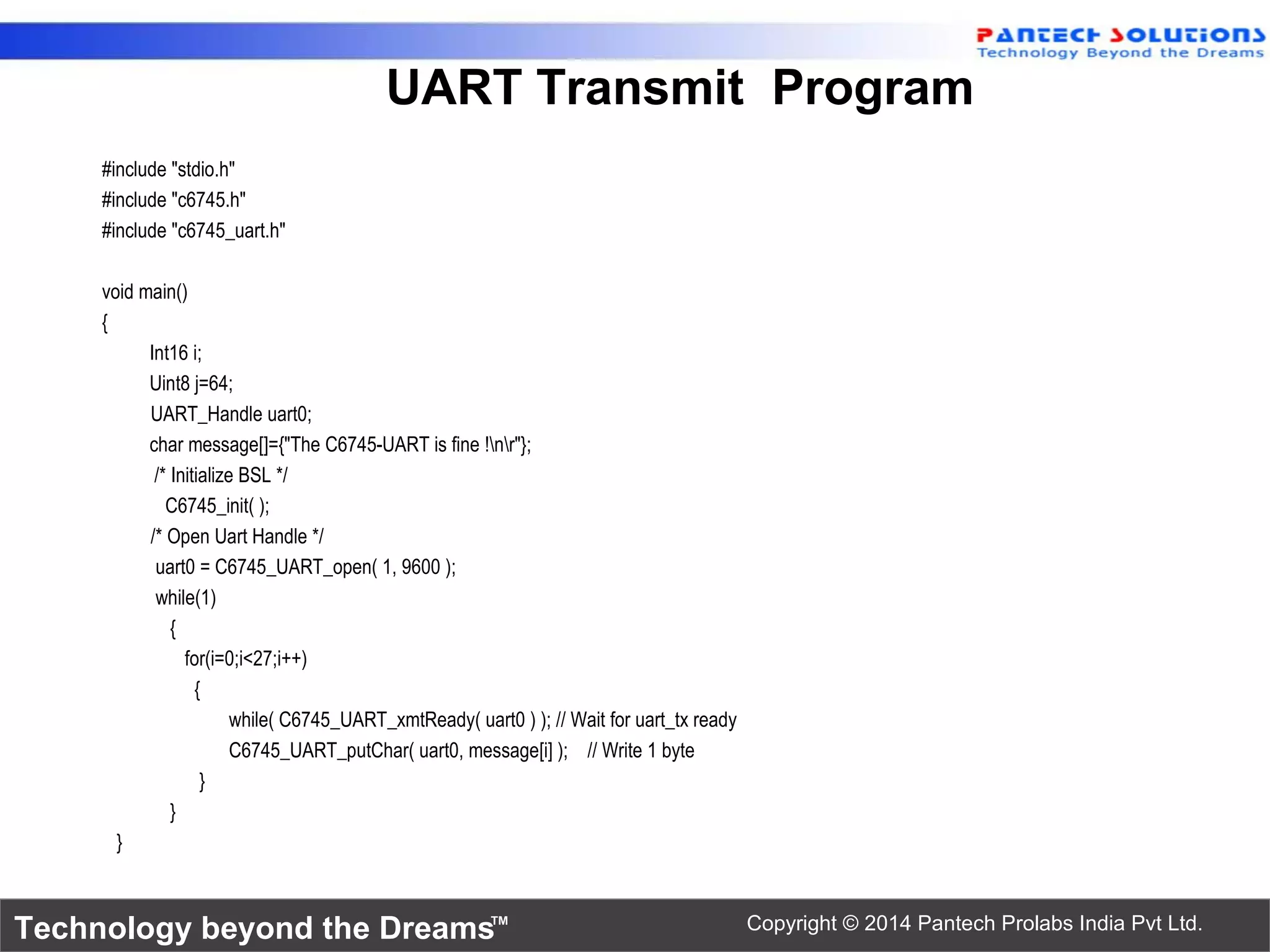 Interfacing UART with tms320C6745 | PPT