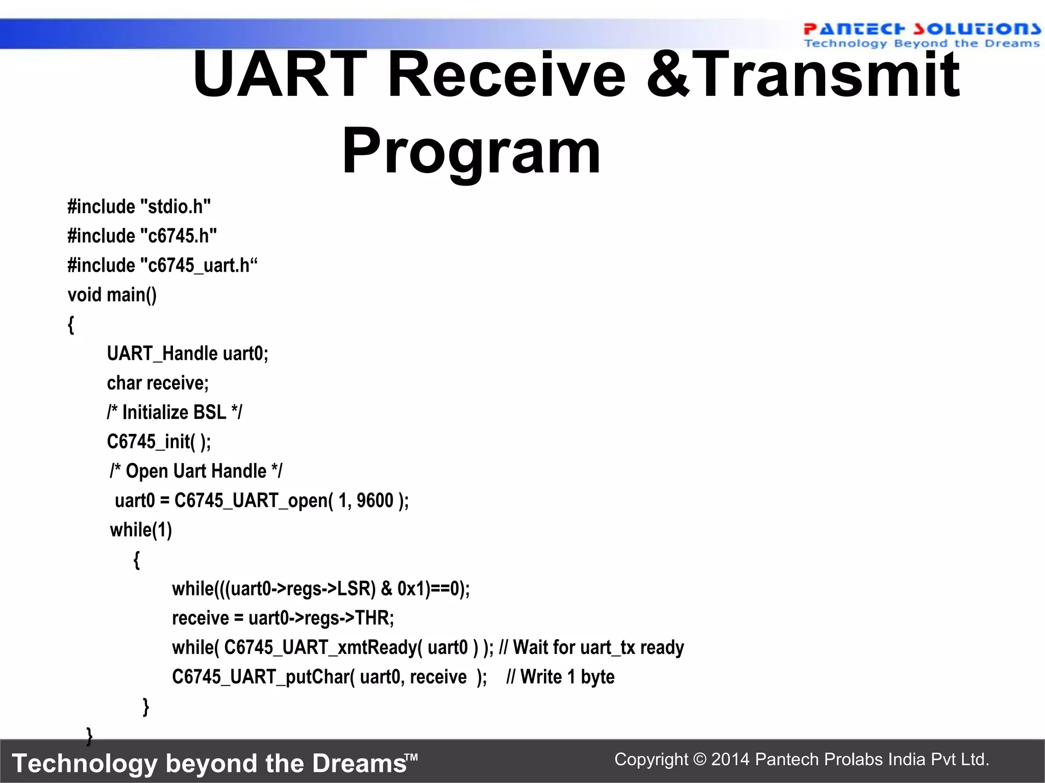 Interfacing UART with tms320C6745 | PPT