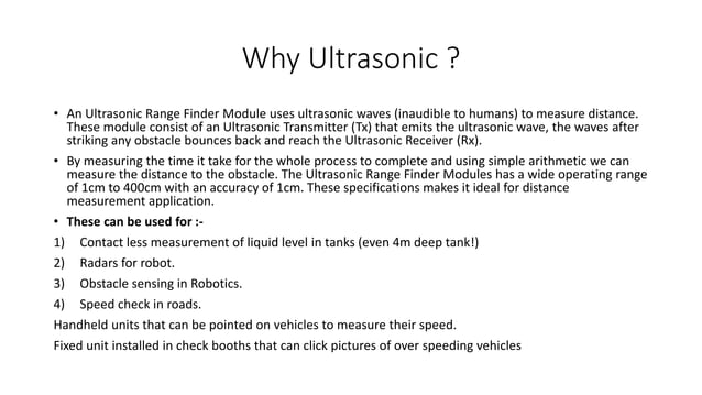 Interfacing ultrasonic rangefinder with avr mc us | PPT