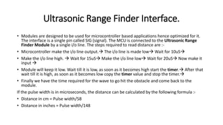 Interfacing ultrasonic rangefinder with avr mc us | PPT