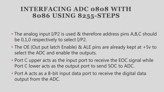 Interfacing with peripherals: analog to digital converters and digital ...
