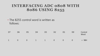 Interfacing with peripherals: analog to digital converters and digital ...