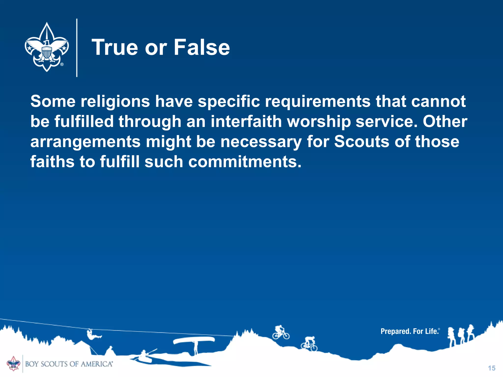 Interfaith Worship Services in Scouting | PPTX