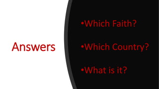 Interfaith Quiz answers | PPTX