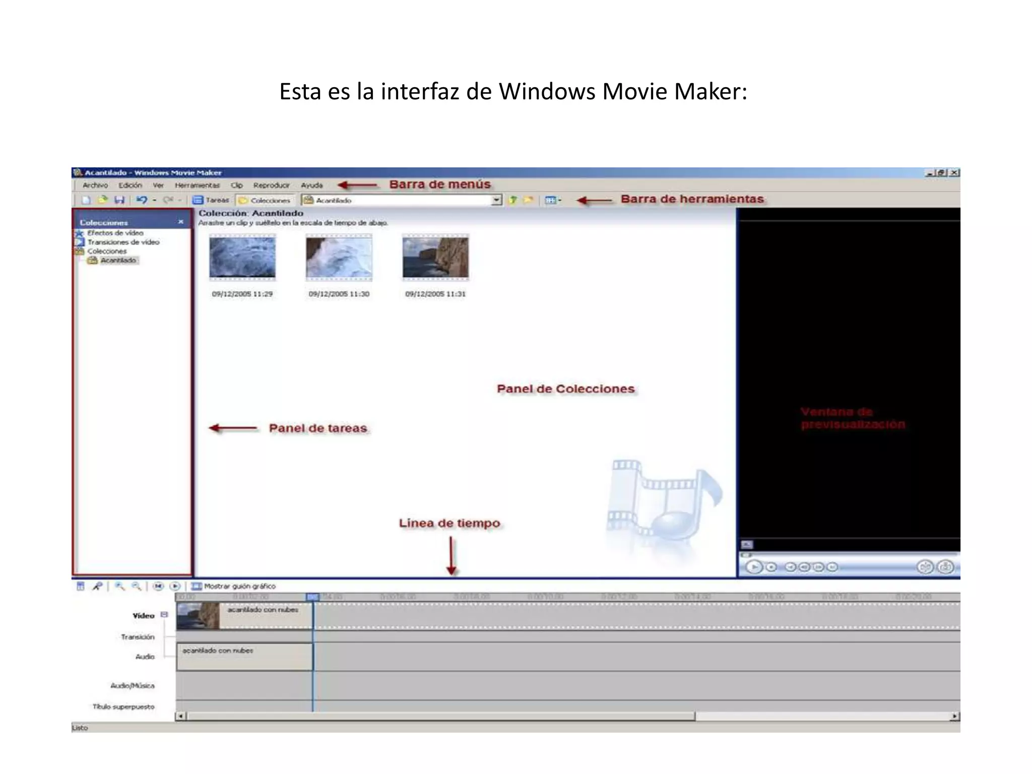 Interfaz de movie maker | PPT