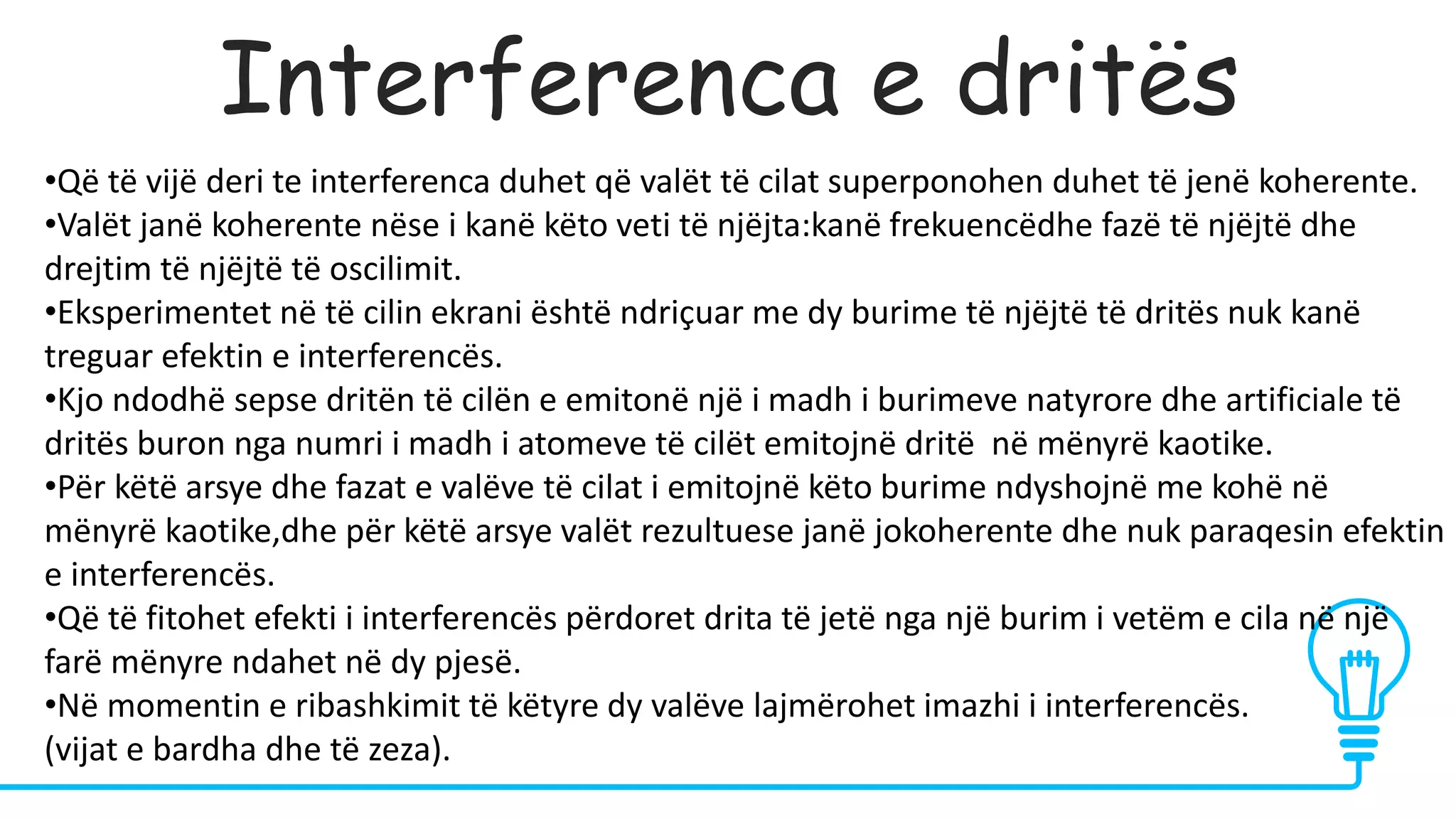 Interferenca,polarizimi dhe difrakcioni i dritës | PPTX