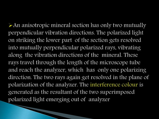 Interference colour and interference figures | PPTX | Geology | Science